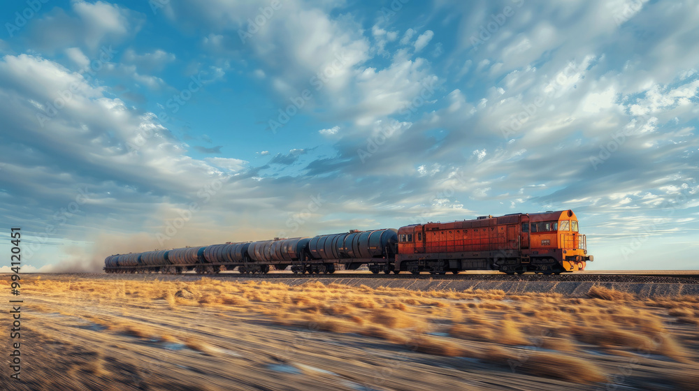 Train carrying tanks for business logistics and transportation ...