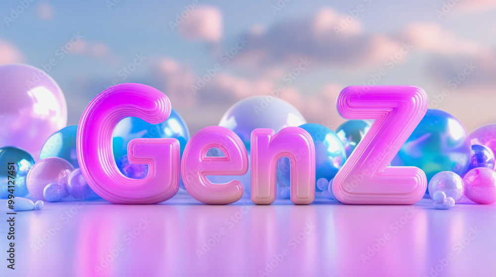 pink 3d letters showing the word Gen Z which stands for Generation Z ...