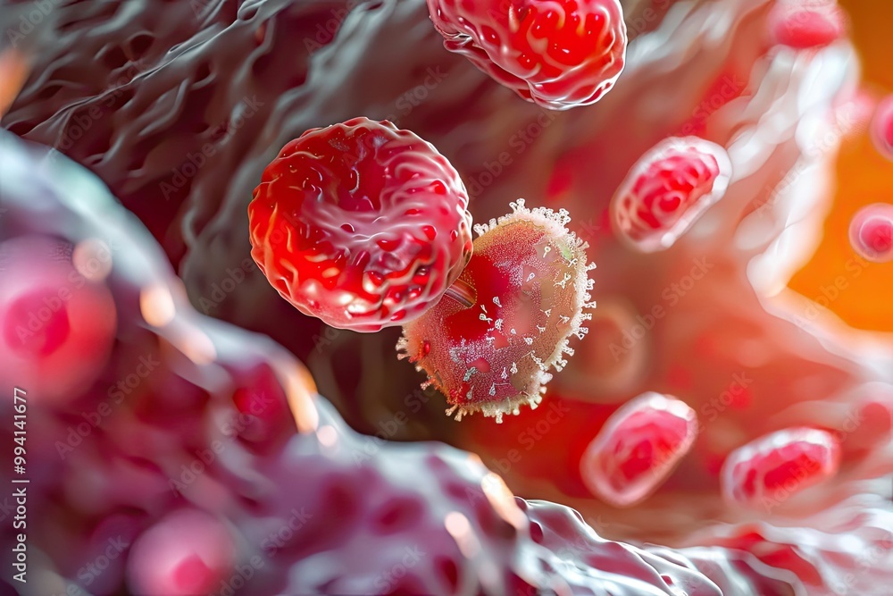 Throat affected by staphylococcus bacteria, angina in progress ...