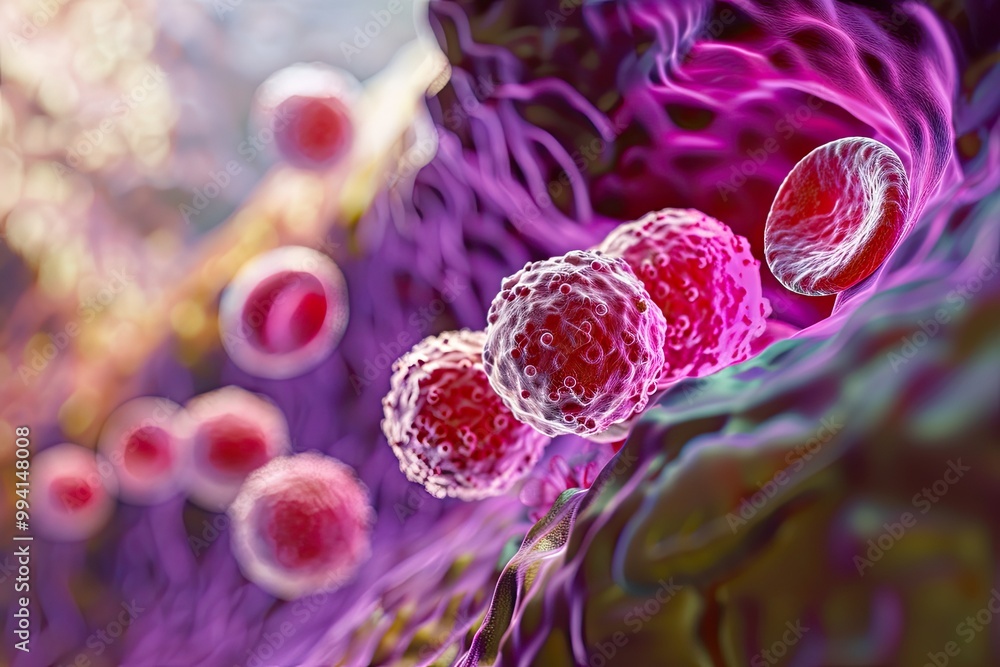 Throat affected by staphylococcus bacteria, angina in progress ...