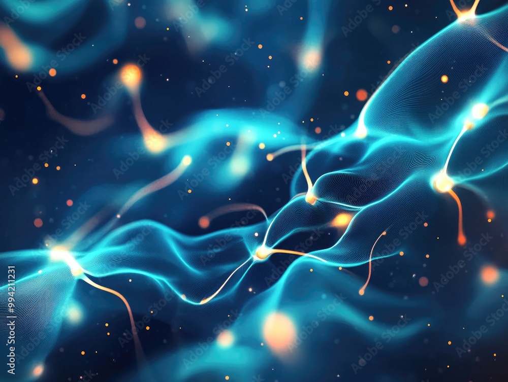 Fantasy electromagnetic field fluid 2D cartoon backdrop featuring ...