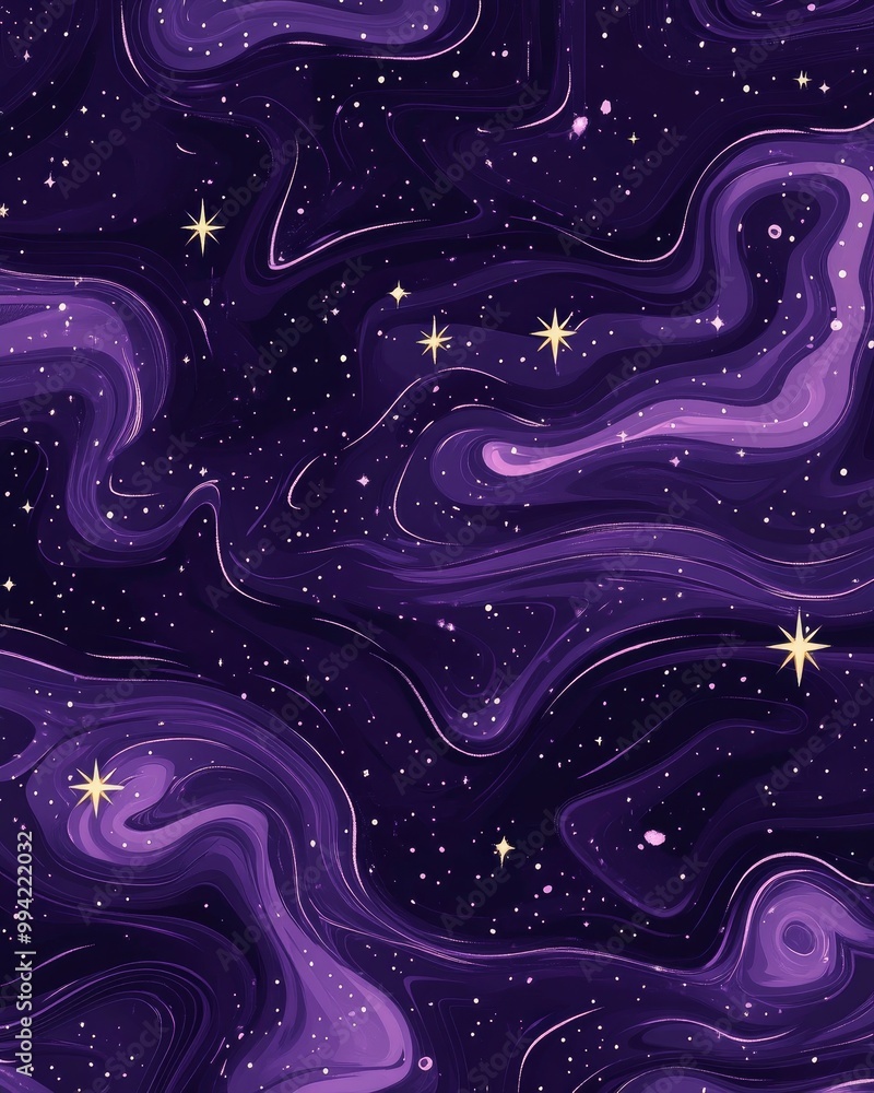 Dark purple 2D cartoon template featuring space stars A modern abstract ...