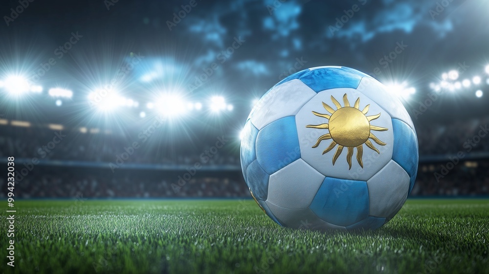 Soccer ball with the flag of Argentina. World Cup. Football in ...