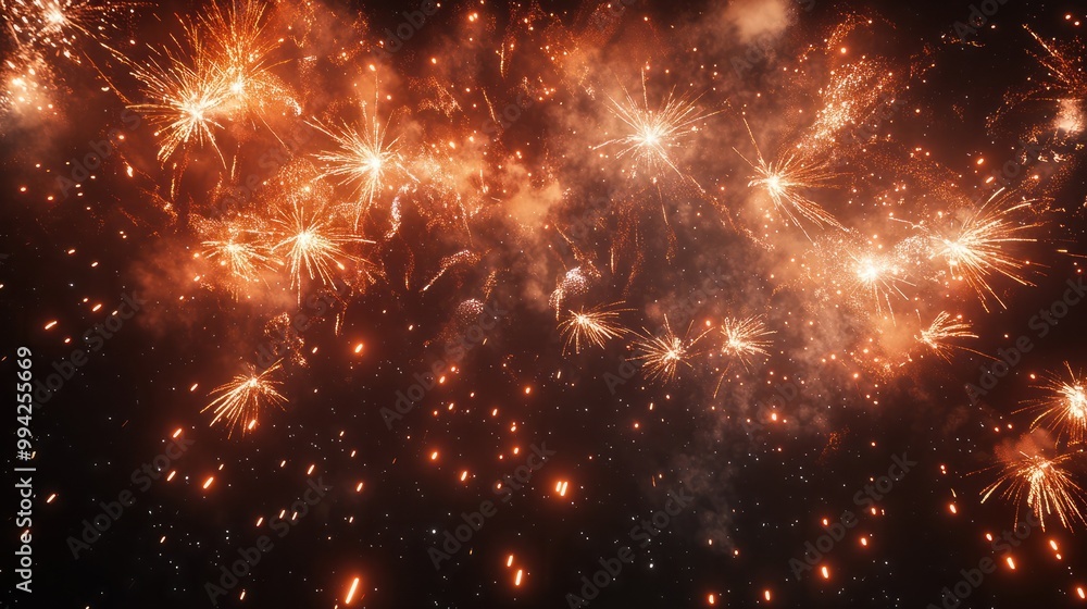 fireworks bursting in the night sky with a dark, clear background ...