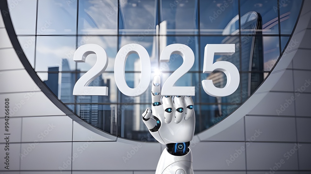 2025, a futuristic vision of innovation and AI artificial intelligence ...