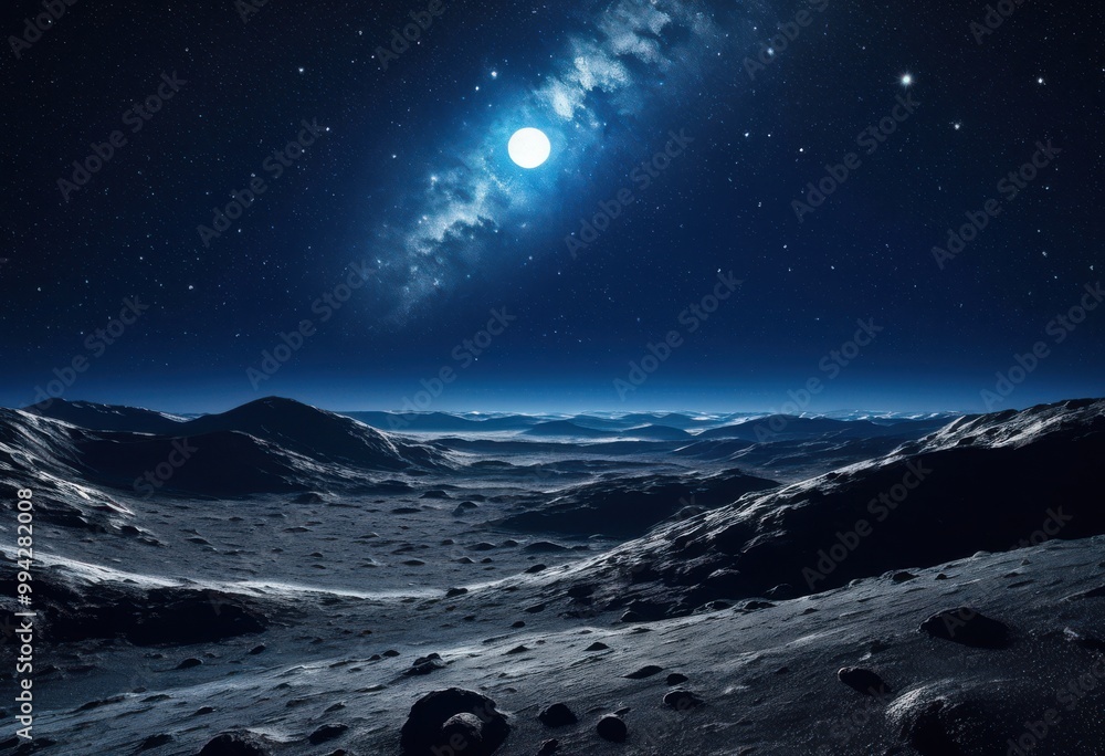 dramatic moon surface textures illuminating night sky stunning contrast ...
