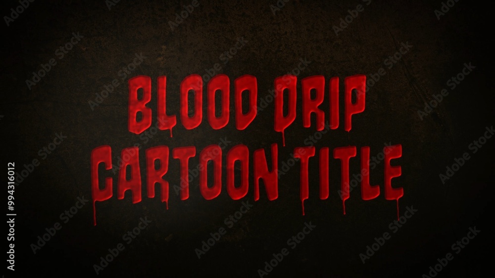 Cartoon Dripping Blood Horror Text and Title Intro Stock Template ...