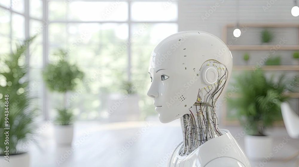 AI-powered Image Processing, an AI enhancing images for clarity, set ...