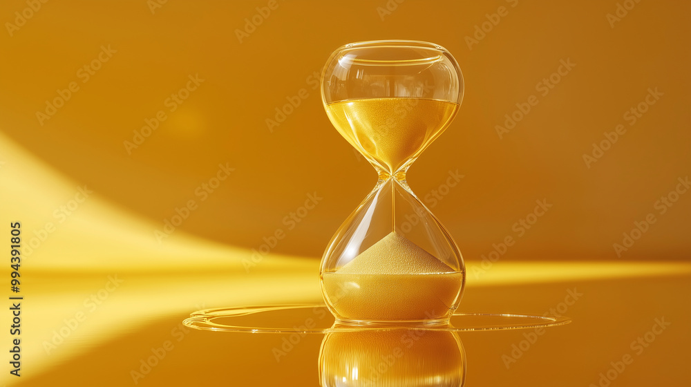 Flow of Time, a symbolic representation of a flowing hourglass with ...