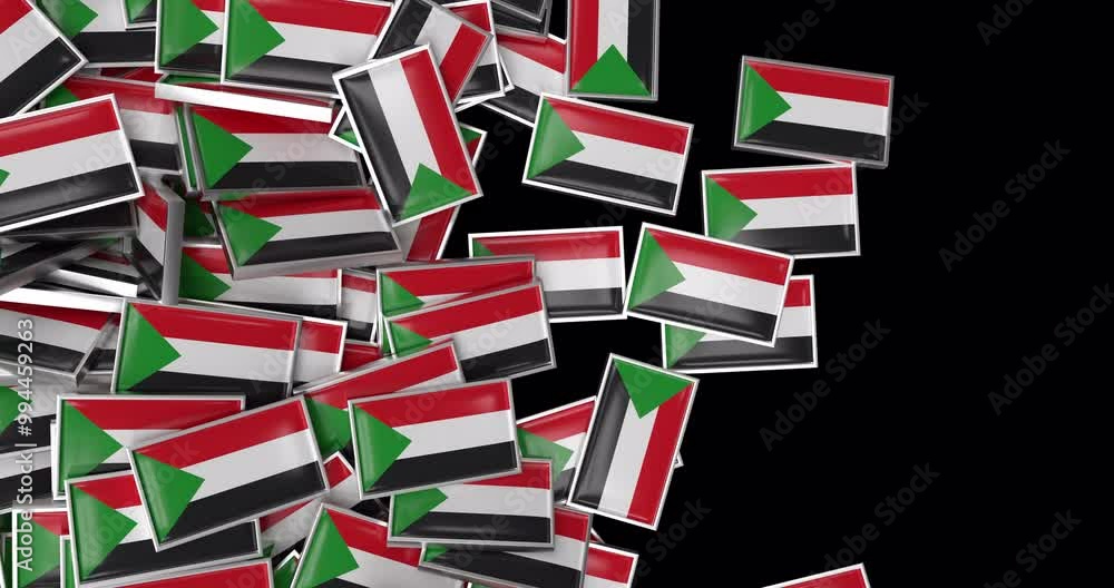 3d animated Gaza Strip flag badge transition on a transparent alpha ...