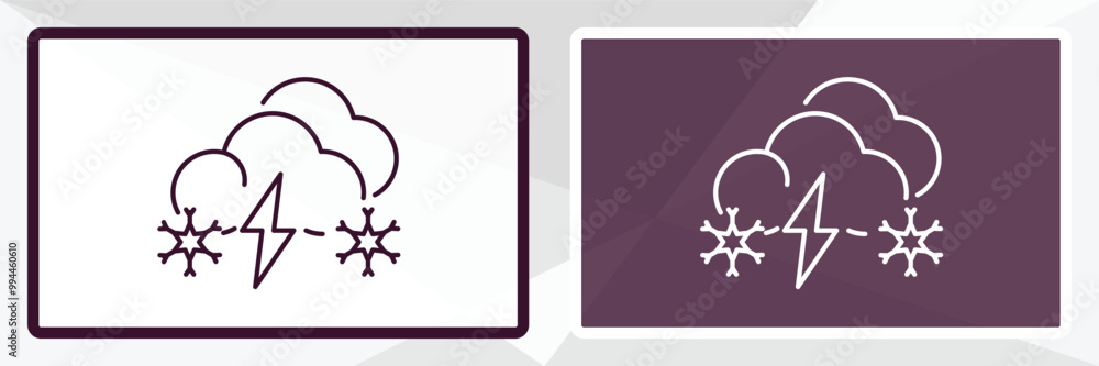 thundersnow outline icon. Linear vector from weather concept. Thin line ...