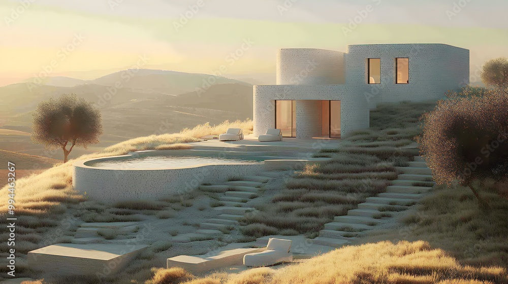 creative design features cubic forms clustered around natural routes ...