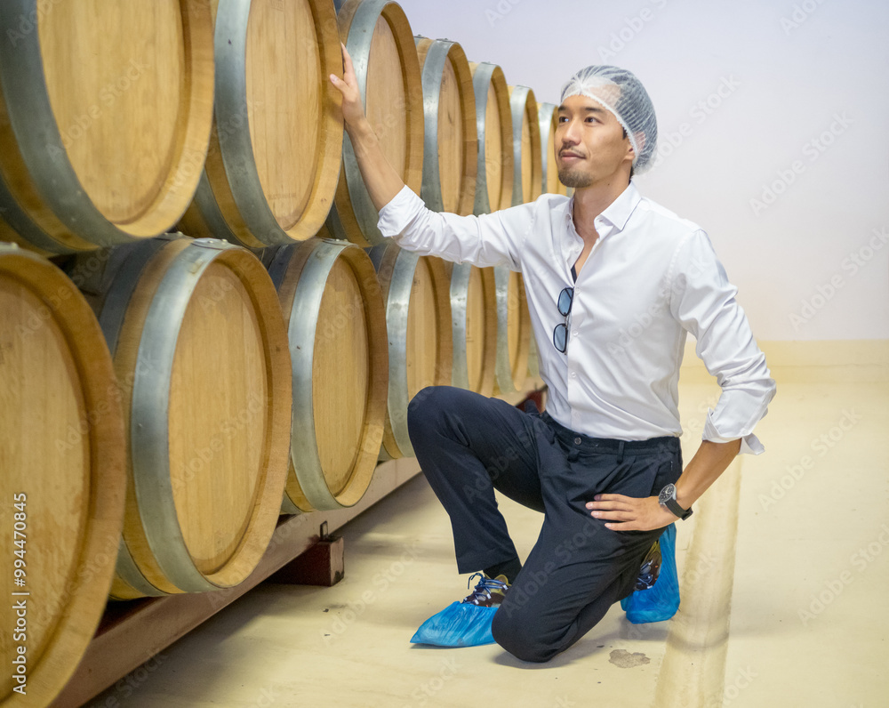 customer and experts staff man one person smiling look test talk and ...