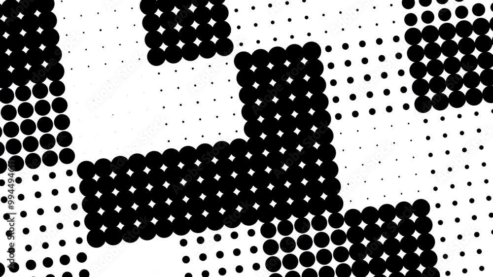 Abstract black and white dot pattern formed in a grid-like design, with ...