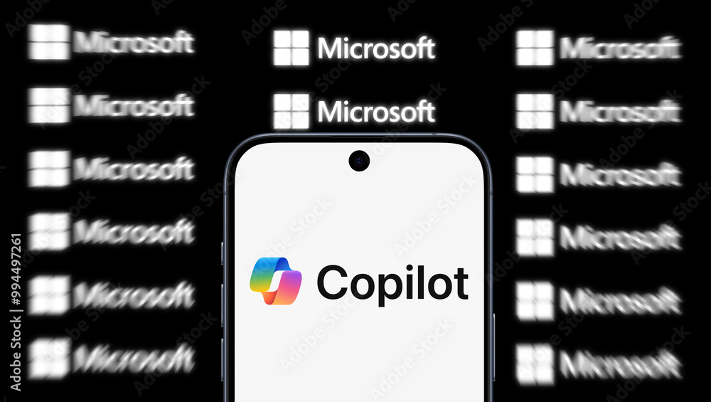 Microsoft Copilot Logo Displayed On A Modern Smartphone In Front Of A