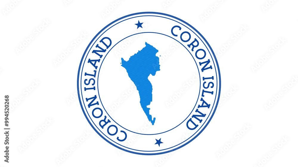 Coron Island intro. Badge with the circular name and map. Coron Island ...