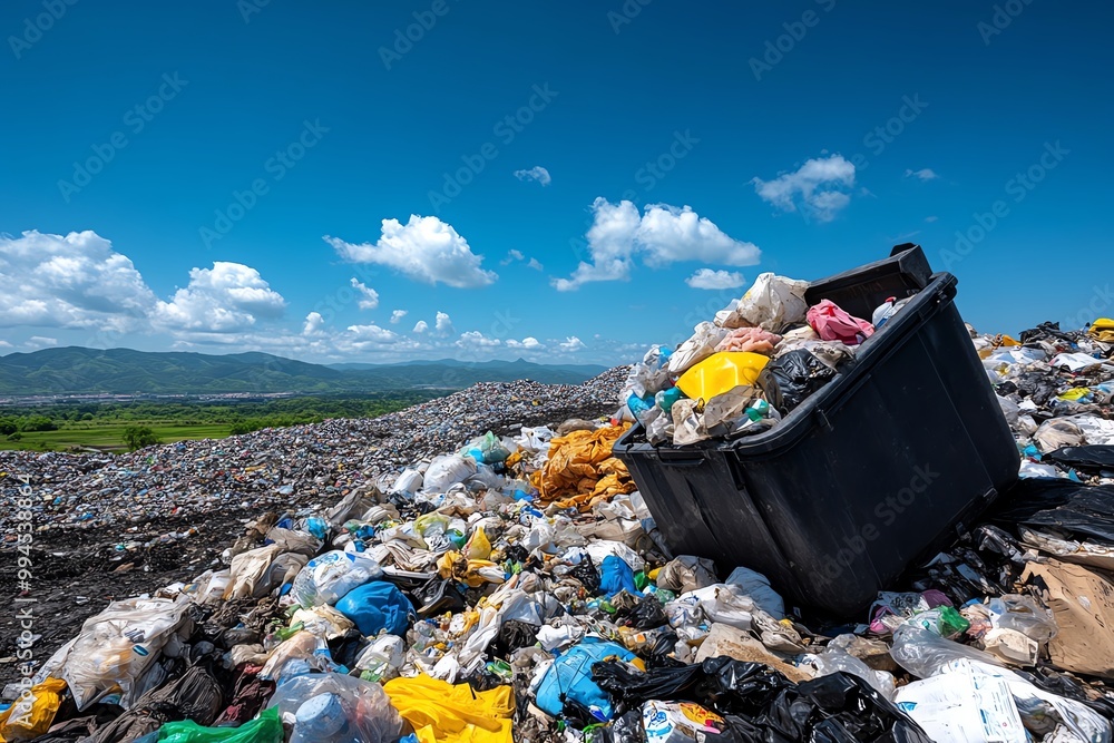 A landfill site filled with trash and debris, highlighting the growing ...