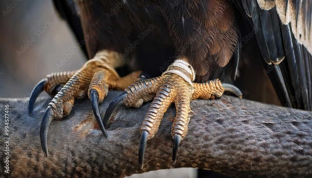 Real Eagle claws close up- a large bird of prey with a massive hooked ...