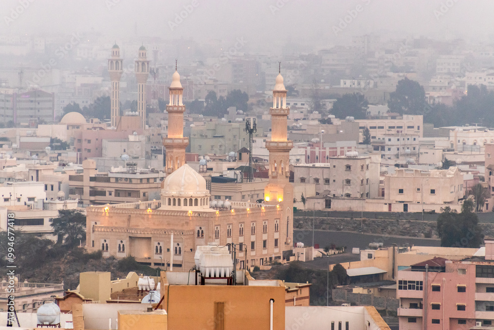Abu Bakr Alsiddiq Grand Mosque in Abha, Saudi Arabia Stock Photo ...