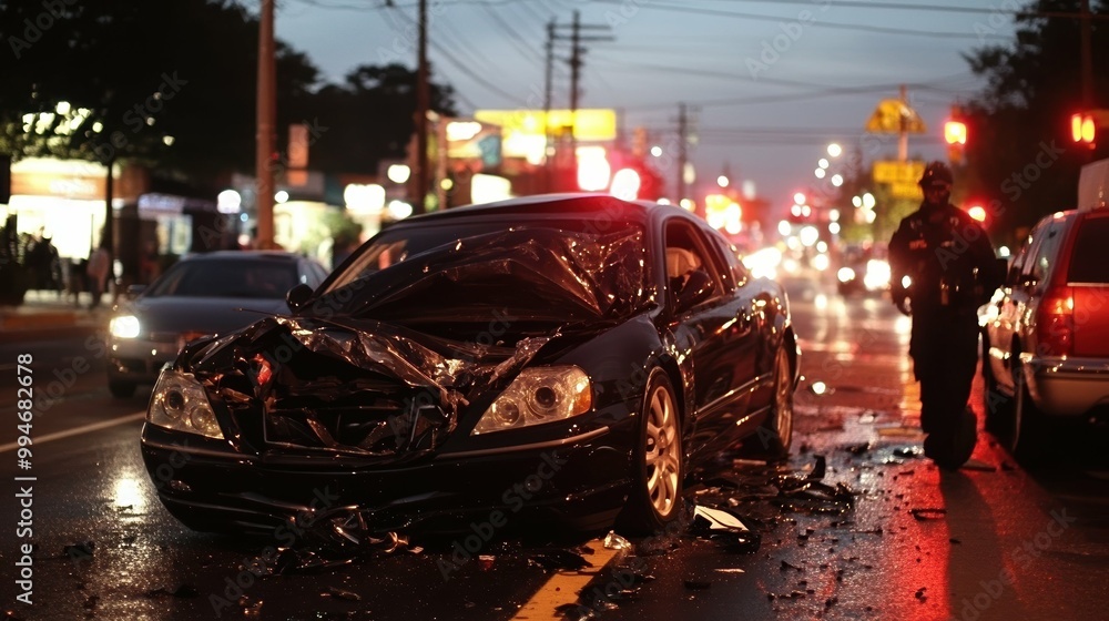 Collision of Limousine and Compact Car at Failed Traffic Light ...