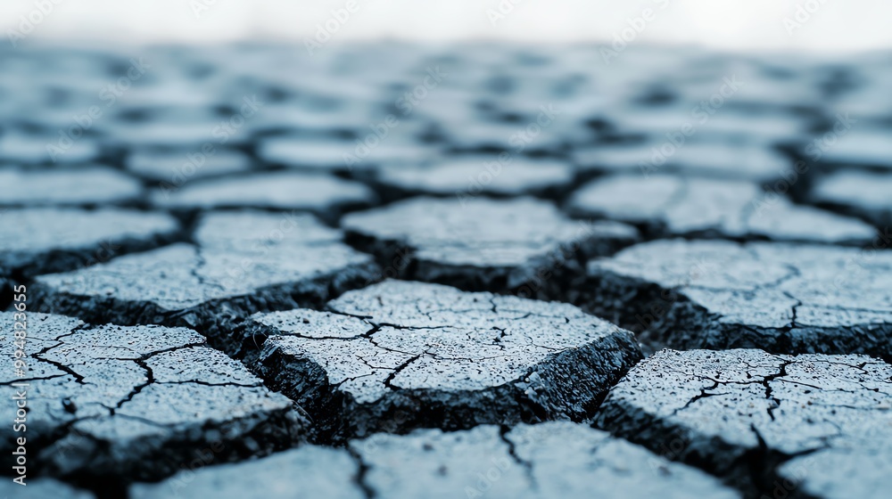 Heat rising from cracked pavement in an urban heat island, visualizing ...