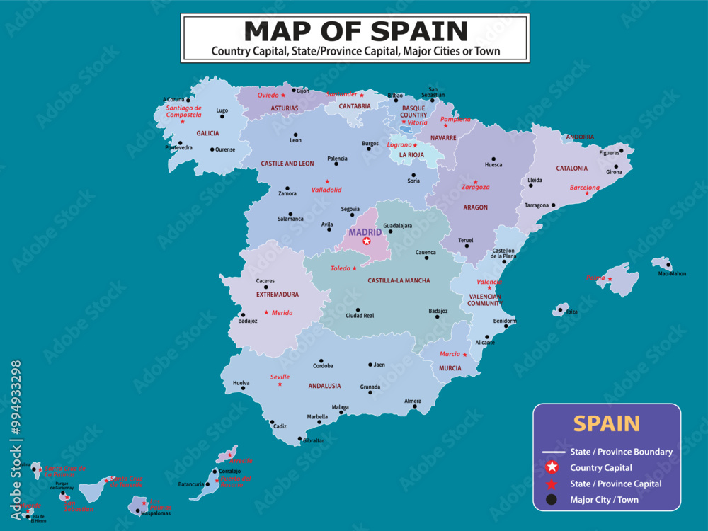 Geography Political map. Political map of country with capital ...