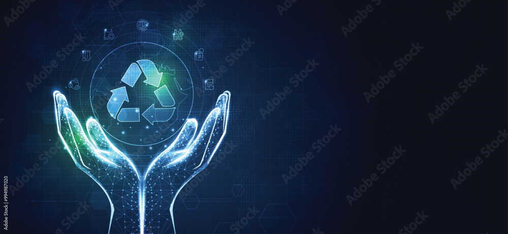 Recycling symbols with icons. ecological and zero wasteconcept ...