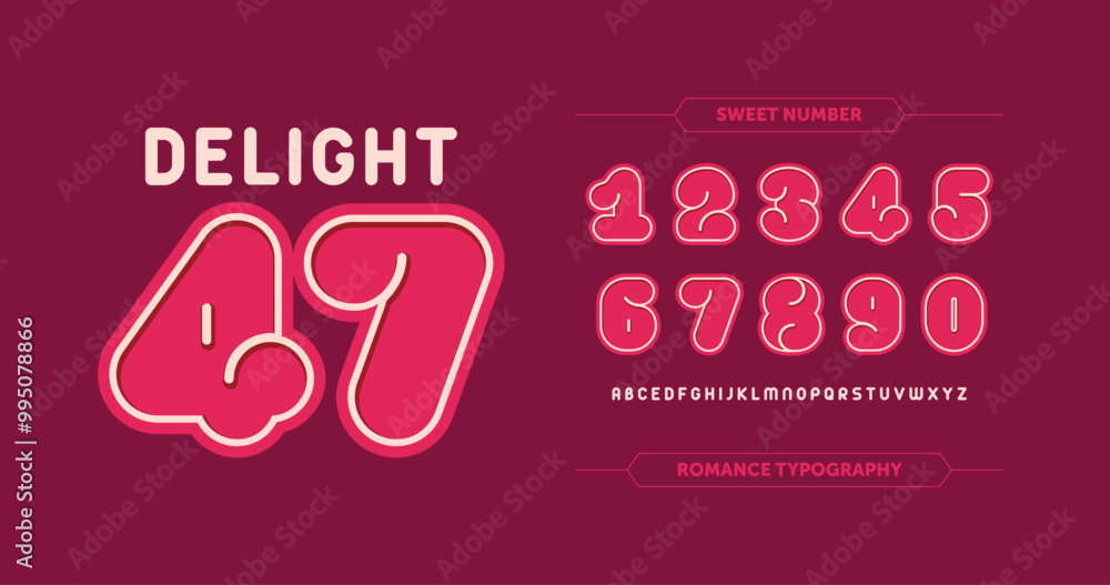 Dynamically Sweet Number Design: Transform Your Words with Playful Pink ...
