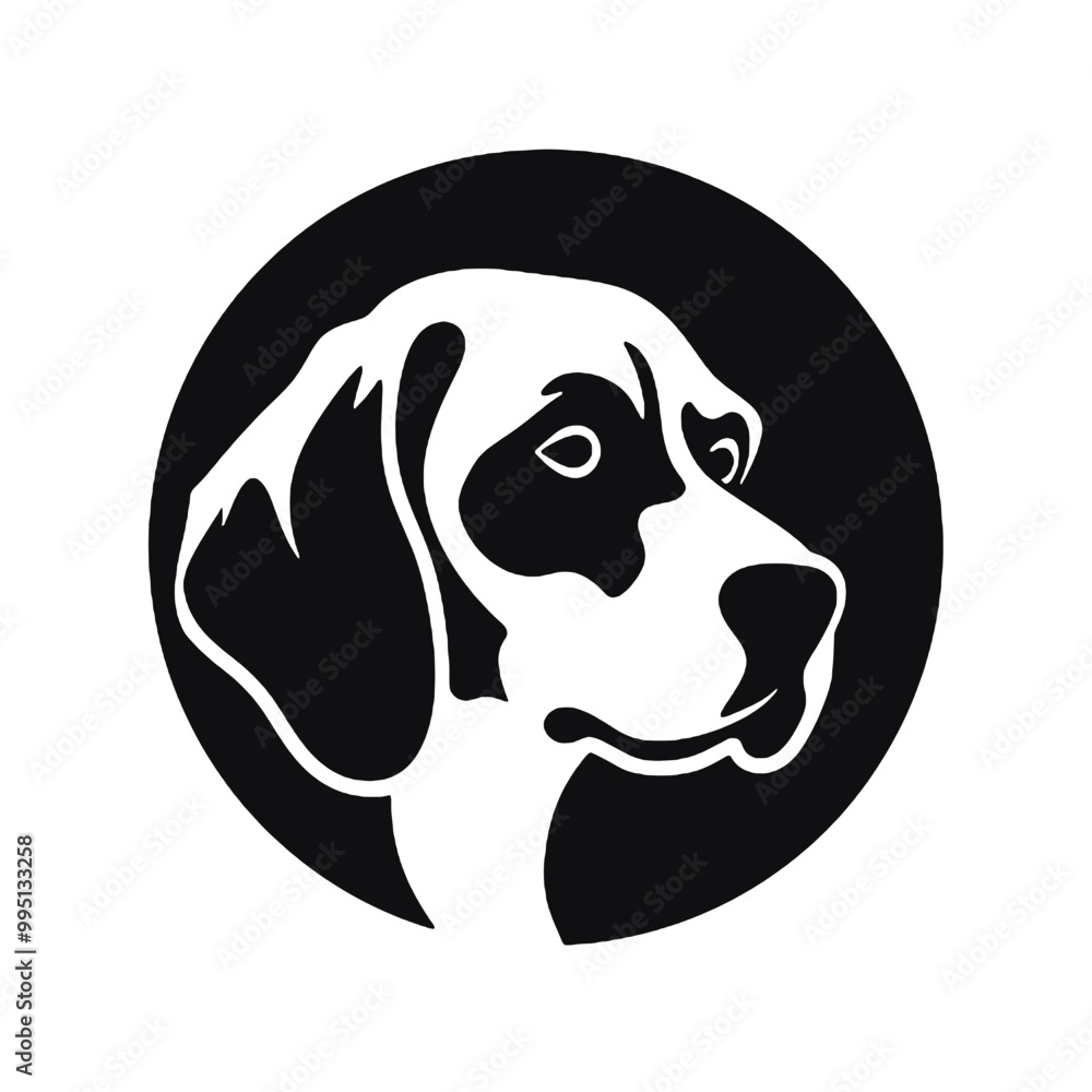 Beagle Badge Logo Silhouette – Vector Illustration for Logos ...