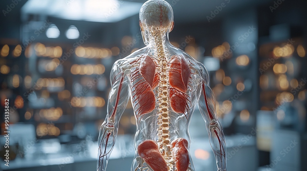 A transparent anatomical diagram highlighting the cardiovascular system ...