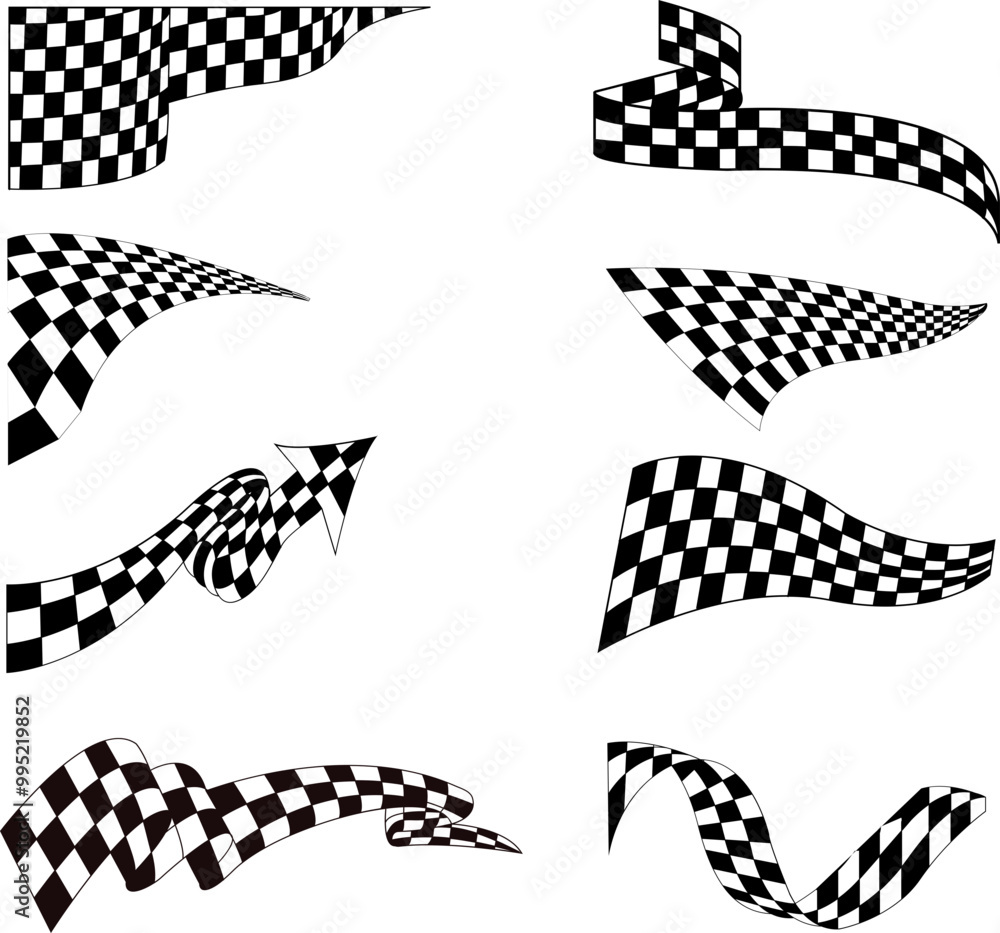 NASCAR Vector black and white checkered auto racing flags and finishing ...