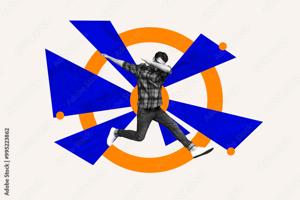 Composite trend artwork sketch collage of target aim miniature ...