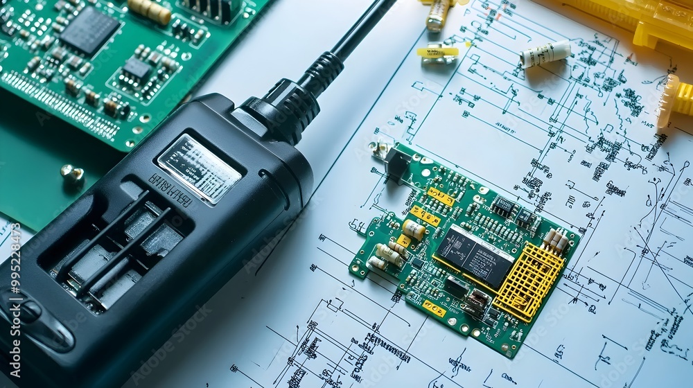Detailed schematic showcasing the internal components and antenna ...