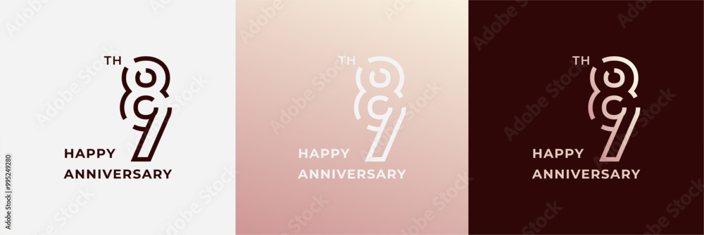 Logo 89th, 89 years anniversary, Creative design template for ...