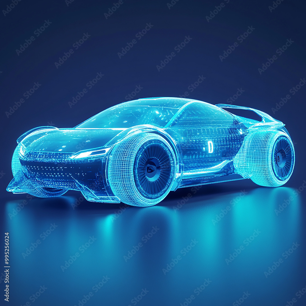 hyper realistic Futuristic AR conceptual car digital wireframe car ...
