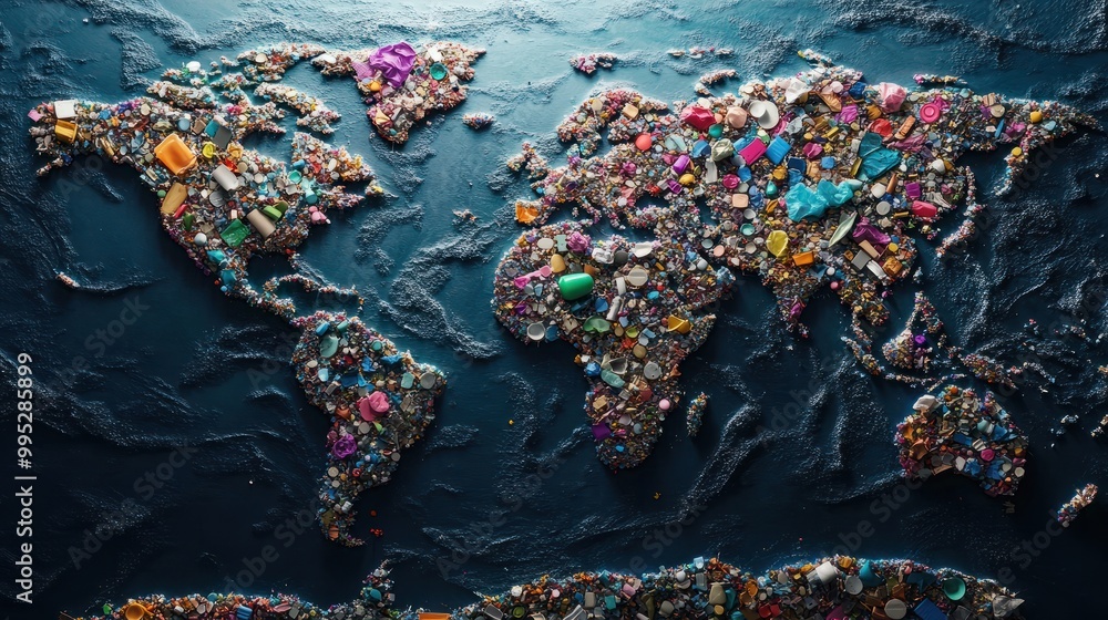 Global environmental issue of microplastic pollution depicted by ...