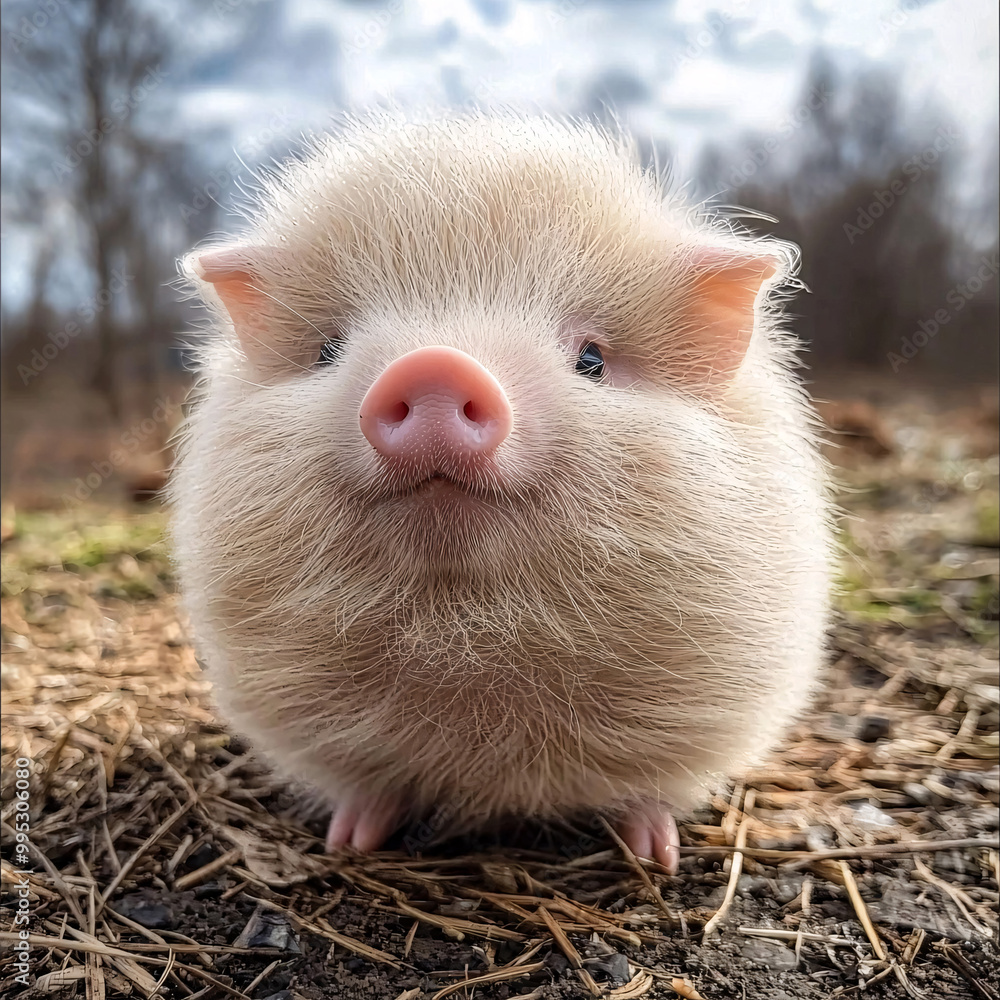 small tiny pig, Little funny minipig, Tiny pot-bellied pig mini-pig ...