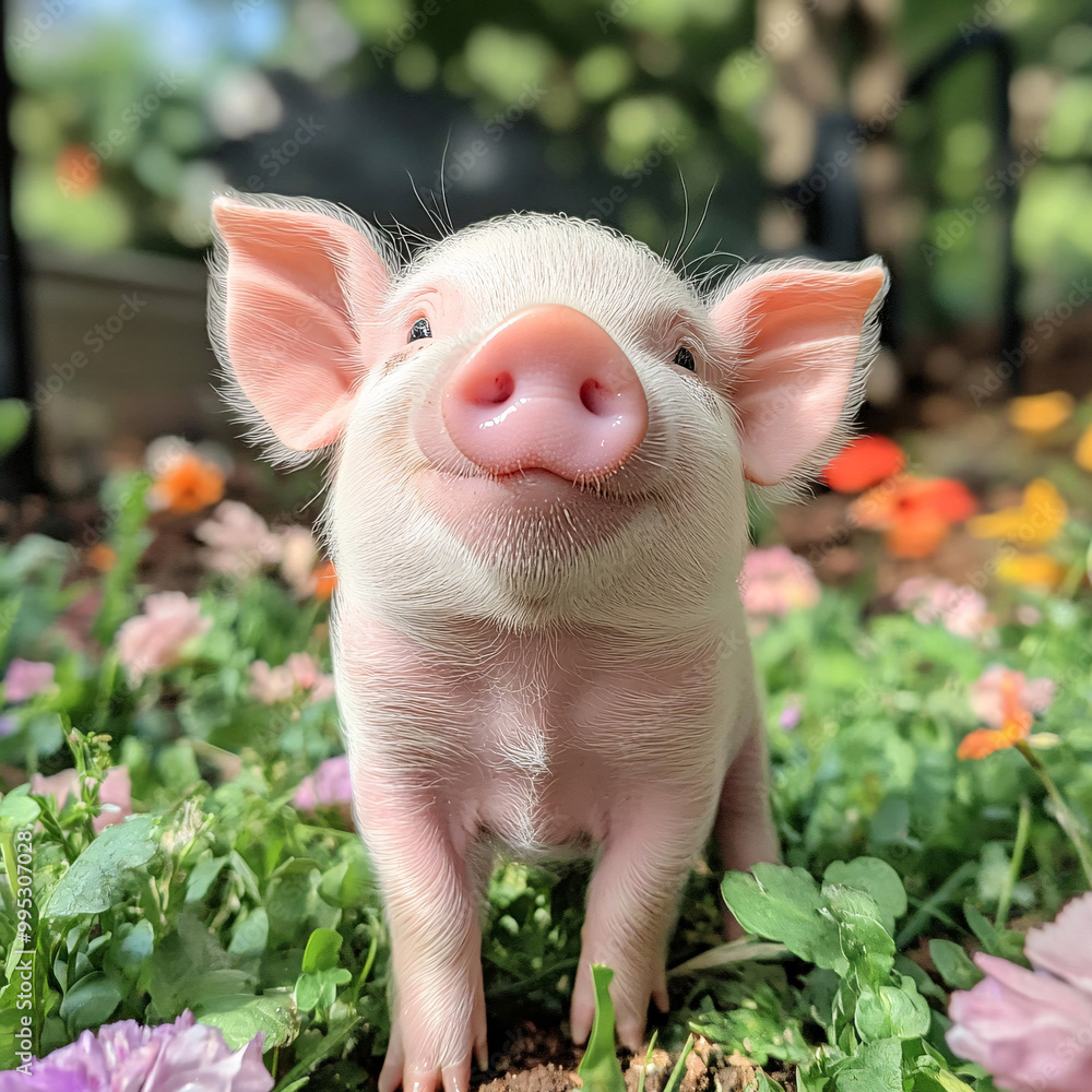 small tiny pig, Little funny minipig, Tiny pot-bellied pig mini-pig ...