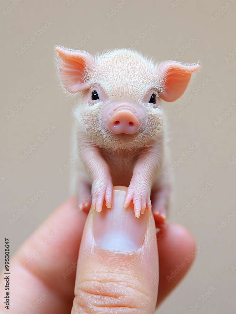 small tiny pig, Little funny minipig, Tiny pot-bellied pig mini-pig ...