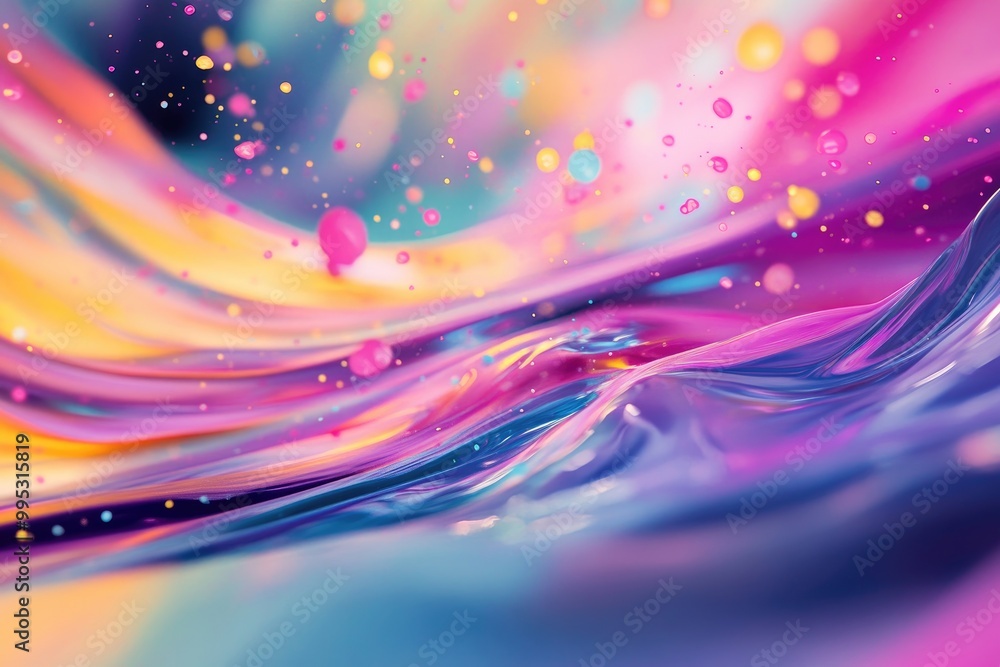 Vibrant blurred graphics created from diverse color combinations A 2D ...