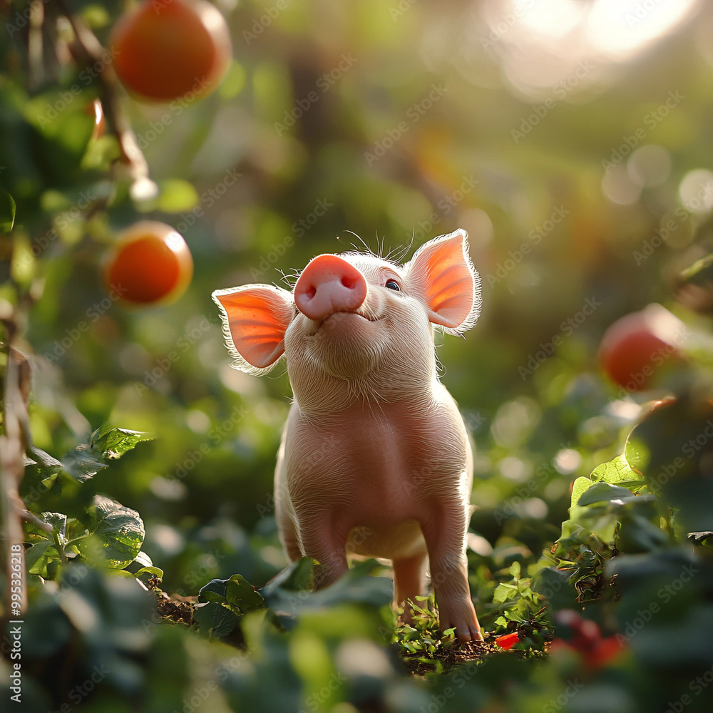 small tiny pig, Little funny minipig, Tiny pot-bellied pig mini-pig ...