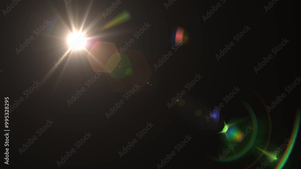 optical shine lens flares flickering rotation and light lens flares ...