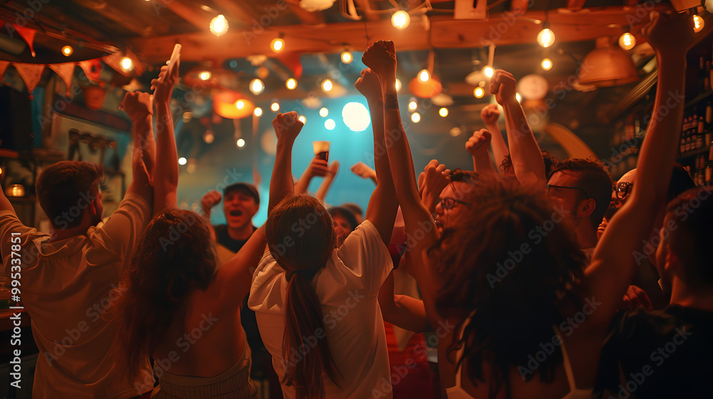 Soccer Club Members Cheering for Their Team, Playing in an ...