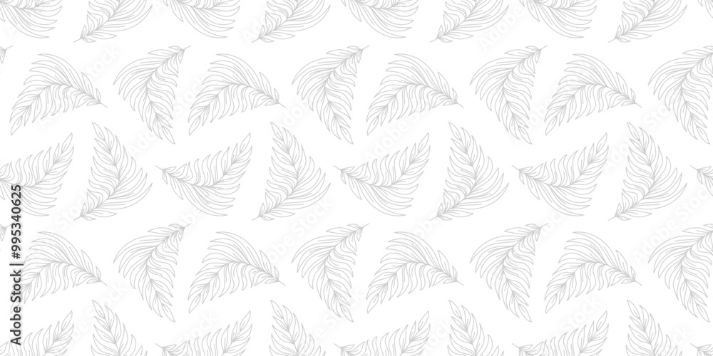 Abstract leave background pattern vector. Hand drawn leaf outline ...