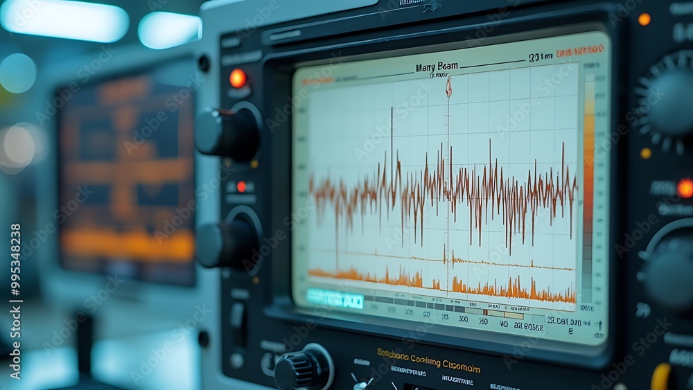 Illustration of seismograph readings displaying earthquake data ...