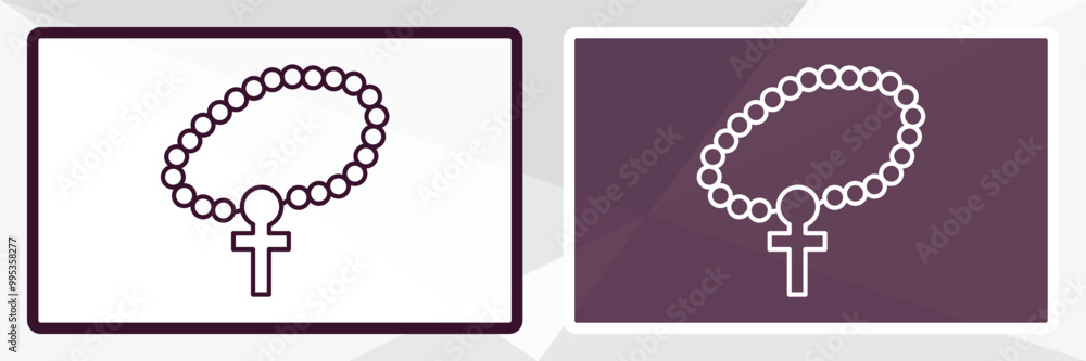 raya rosary outline icon. Linear vector from religion concept. Thin ...