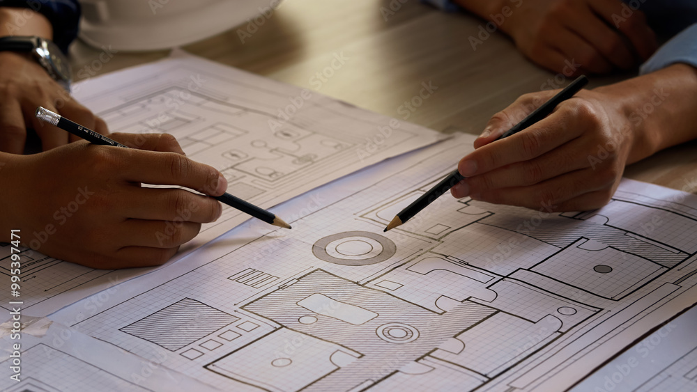 Engineer teams meeting working together. Architects concept, engineer ...