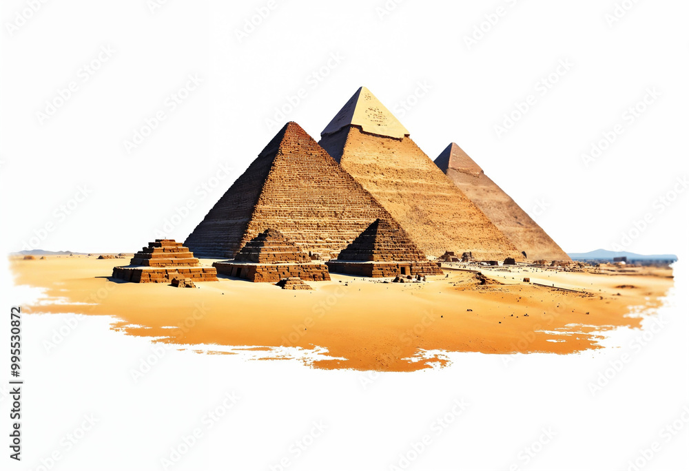 World Tourism Day banner of the Great Pyramid of Giza against a clean ...