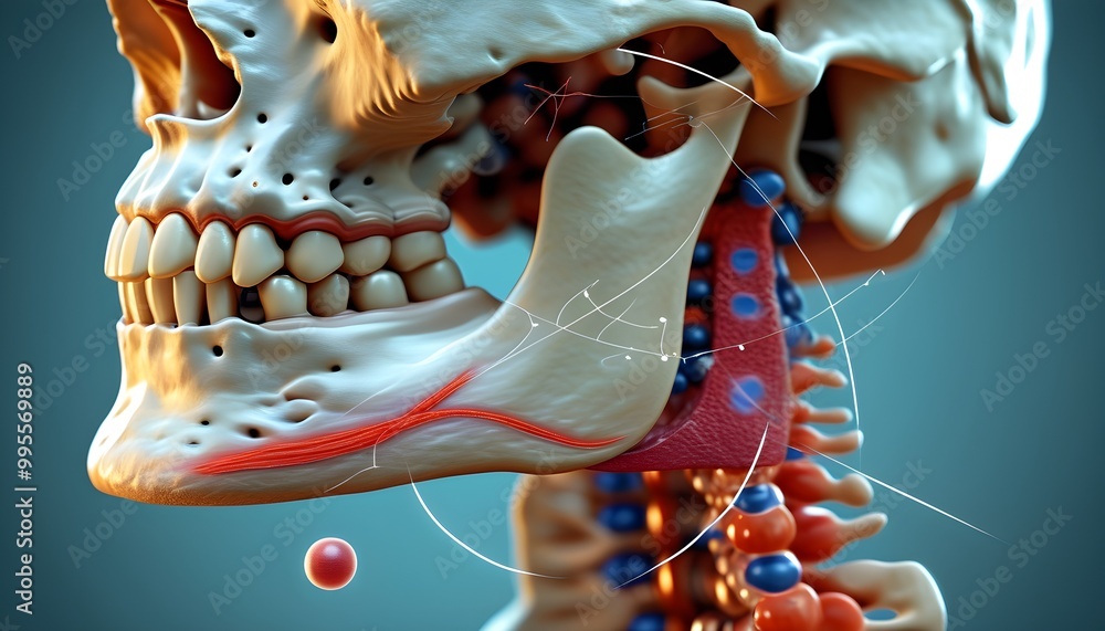 Medical illustration showcasing Temporomandibular Joint Dysfunction ...