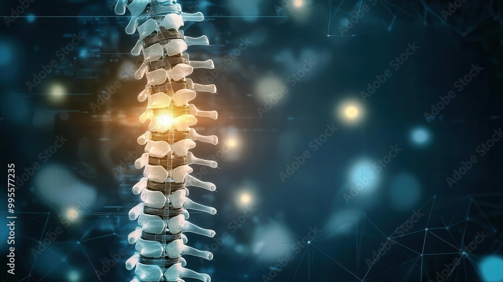 ภาพประกอบสต็อก Hightech spinal fusion implant with integrated sensors ...